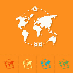 World map and money Royalty Free Vector Image - VectorStock