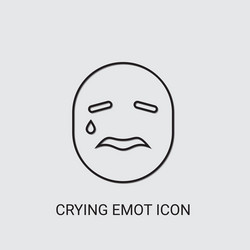 Sad emot icon white background Royalty Free Vector Image