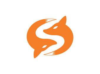 Fox infinity logo design unlimited foxy symbol Vector Image