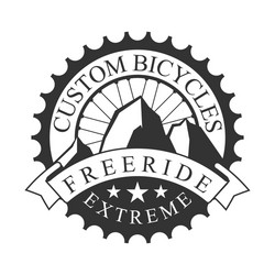 Freeride extreme custom bicycles vintage label Vector Image