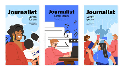 Journalist poster template Royalty Free Vector Image