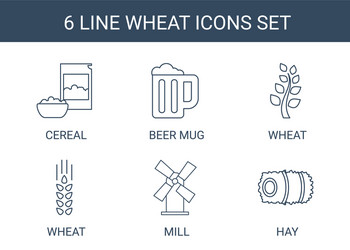 12 wheat icons Royalty Free Vector Image - VectorStock