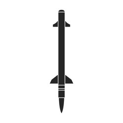 Ballistic missile iconblack icon Royalty Free Vector Image