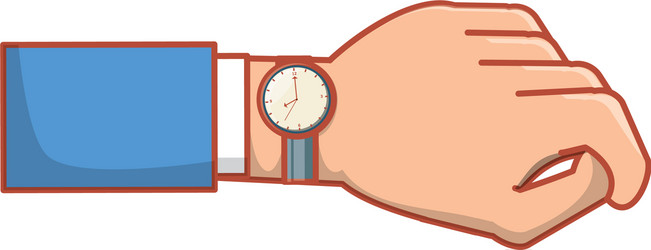 Hands with clock isolated icon Royalty Free Vector Image