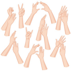 Hands grabbing gripping taking palms finger Vector Image