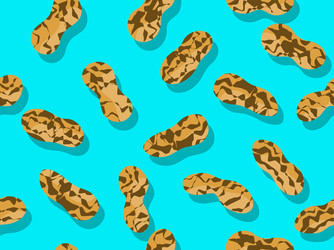Peanut set seamless pattern roasted peanuts Vector Image