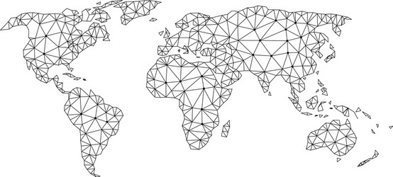 Polygonal world map Royalty Free Vector Image - VectorStock