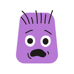 Purple rectangular scared character color line Vector Image