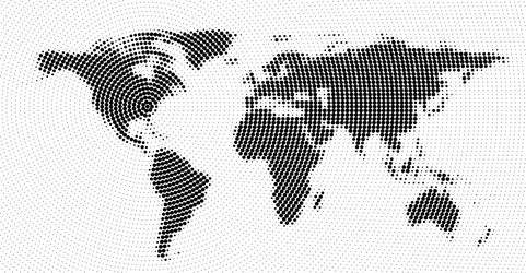World map blurred rotation halftone made Vector Image