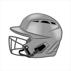 Baseball helmet outline side view Royalty Free Vector Image