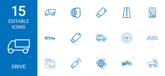 Drive icons Royalty Free Vector Image - VectorStock