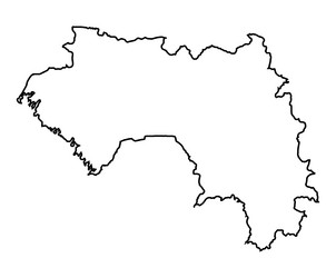 Guinea outline 3d map isolated on white Royalty Free Vector