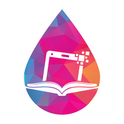 Mobile book drop shape concept logo template Vector Image