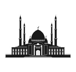 Mosque islam icons set simple style Royalty Free Vector