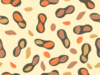 Peanut set seamless pattern roasted peanuts Vector Image