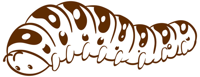 Apple and caterpillar line art design Royalty Free Vector