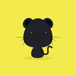 Cute cartoon wild puma Royalty Free Vector Image