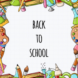 Frameborder with school icons and a place for your