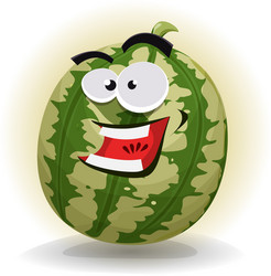 Cheerful goofy watermelon Royalty Free Vector Image