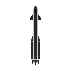Ballistic missile iconblack icon Royalty Free Vector Image