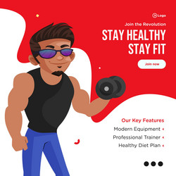 Banner design of bodybuilder Royalty Free Vector Image