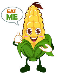 Feeling sorry corn mascot character Royalty Free Vector
