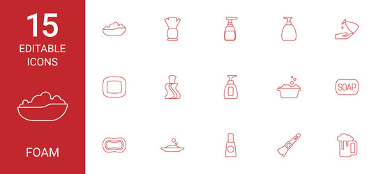 Foam icons Royalty Free Vector Image - VectorStock