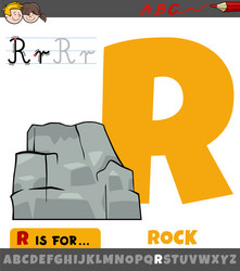 Letter r lowercase tracing rock hyrax family Vector Image