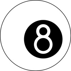 Pool eight ball cartoon isolated Royalty Free Vector Image