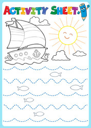 Activity sheet handwriting practise 9 Royalty Free Vector