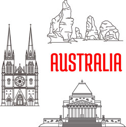 Prague landmarks and monuments Royalty Free Vector Image