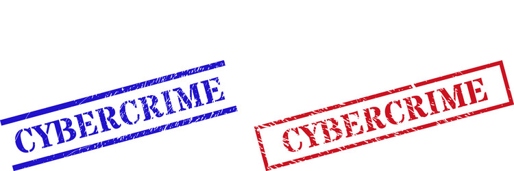 Cyber crime grunge scratched seal stamps Vector Image
