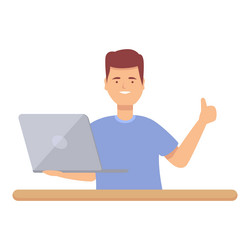 Child programming code icon cartoon Royalty Free Vector