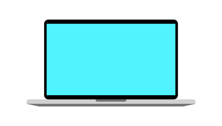 Computer monitor blue screen realistic device Vector Image