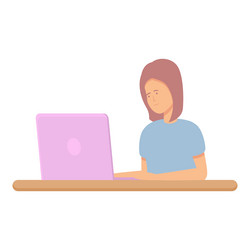 Child programming code icon cartoon Royalty Free Vector