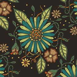 Flower And Tree Life Sacred Geometry On Starry Vector Image