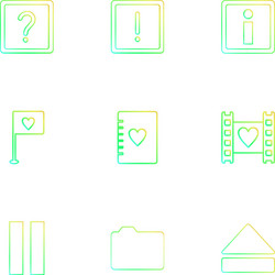 Question mark error love flag heart pause Vector Image