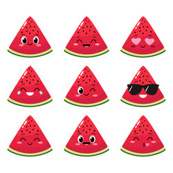 Kawaii cute watermelon Royalty Free Vector Image