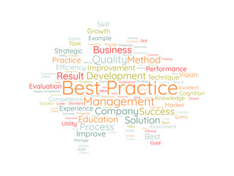Word cloud background concept for best practice Vector Image