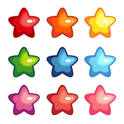 Cartoon wooden stars set Royalty Free Vector Image
