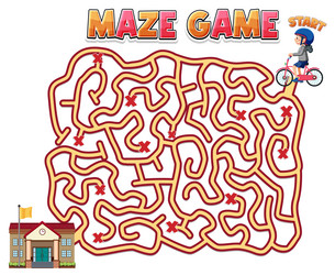 Maze game template for kids Royalty Free Vector Image