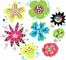 Flowers and design elements set Royalty Free Vector Image