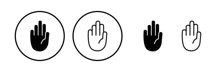 Hand icon hand symbols palm Royalty Free Vector Image