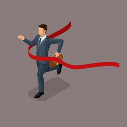 Isometric businessmen movement make the grade Vector Image