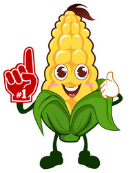 Feeling sorry corn mascot character Royalty Free Vector