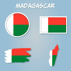 Map of madagascar on flag Royalty Free Vector Image