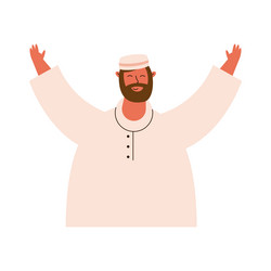 Bearded man muslim Royalty Free Vector Image - VectorStock