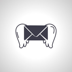 Flying message simple icon mail with wings Vector Image