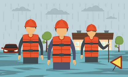 Flood disaster concept banner flat style Vector Image