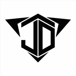 Jd logo monogram with shield shape isolated blue Vector Image